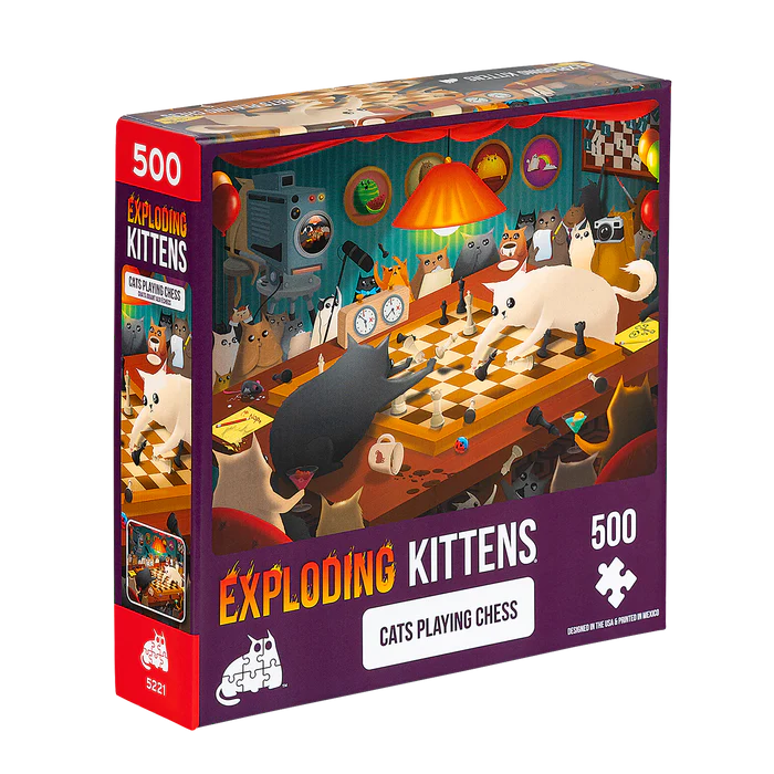 Exploding Kittens - Cats Playing Chess - Jigsaw Puzzle (1000 Pcs ...